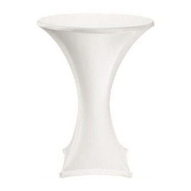 Poseur Table Covers White Lycra Stretch | Arnold & Walker